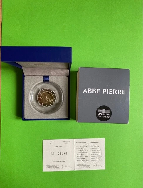 2 EUROS COMMÉMORATIVE BE Abbé Pierre EUR 45,50 - PicClick DE